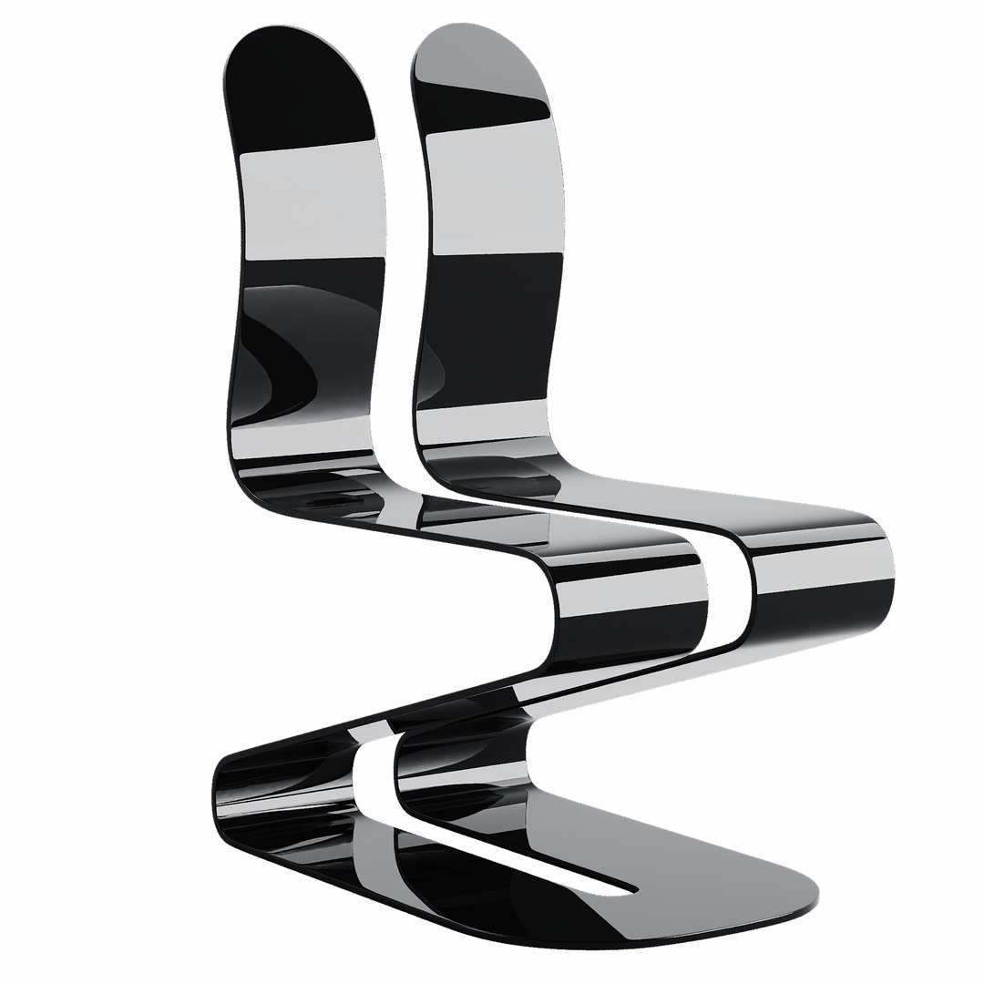 Fluid Ribbon Black Chair 3D Model - TurboSquid 2402636