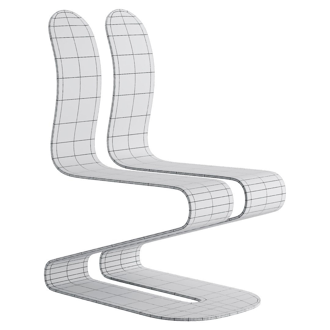 Fluid Ribbon Black Chair 3D Model - TurboSquid 2402636