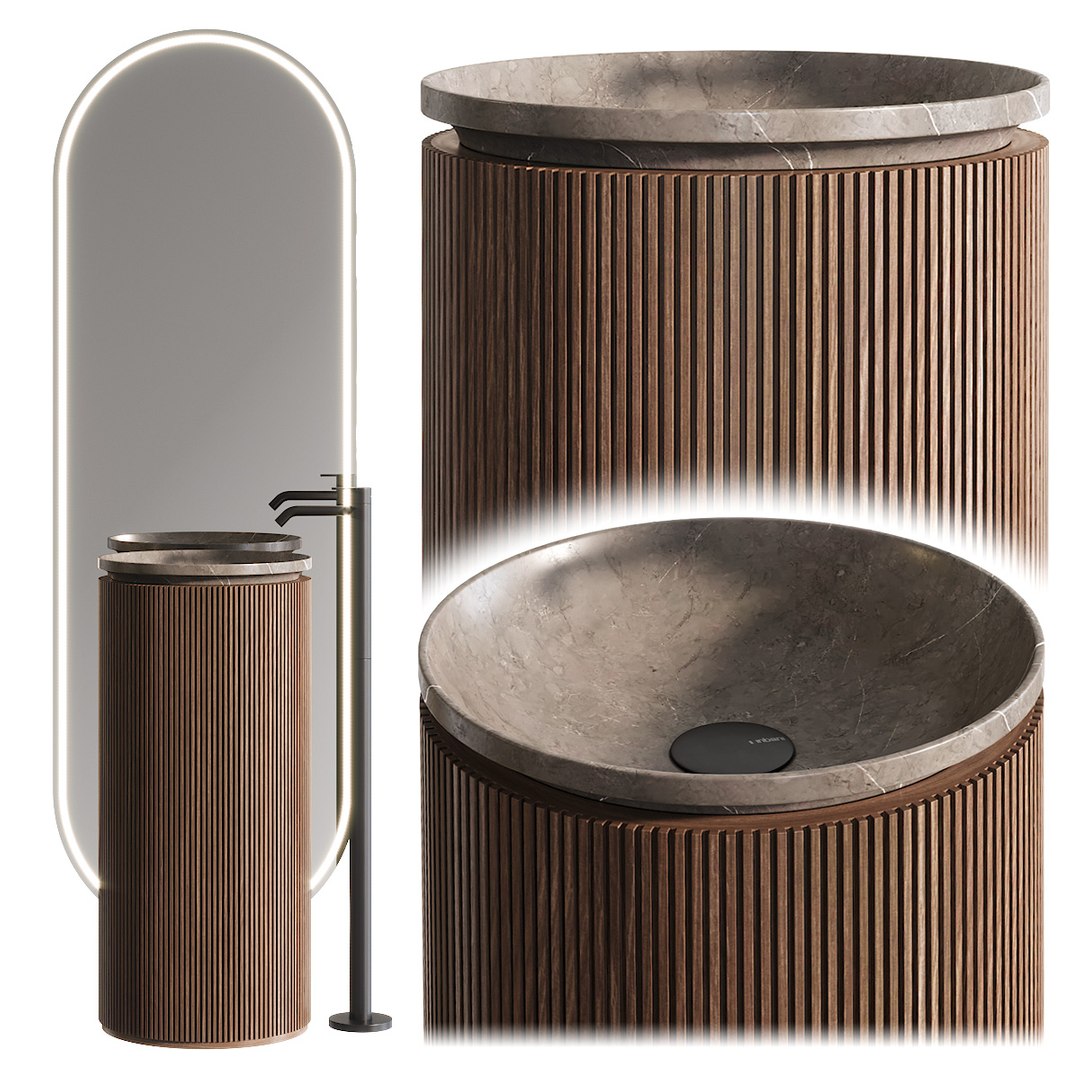 Inbani Grate Vanity Unit Set 8 3D - TurboSquid 1974574