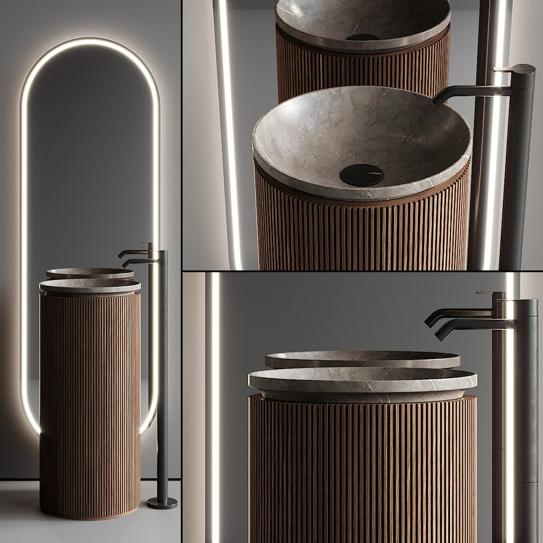 Inbani Grate Vanity Unit Set 8 3D - TurboSquid 1974574