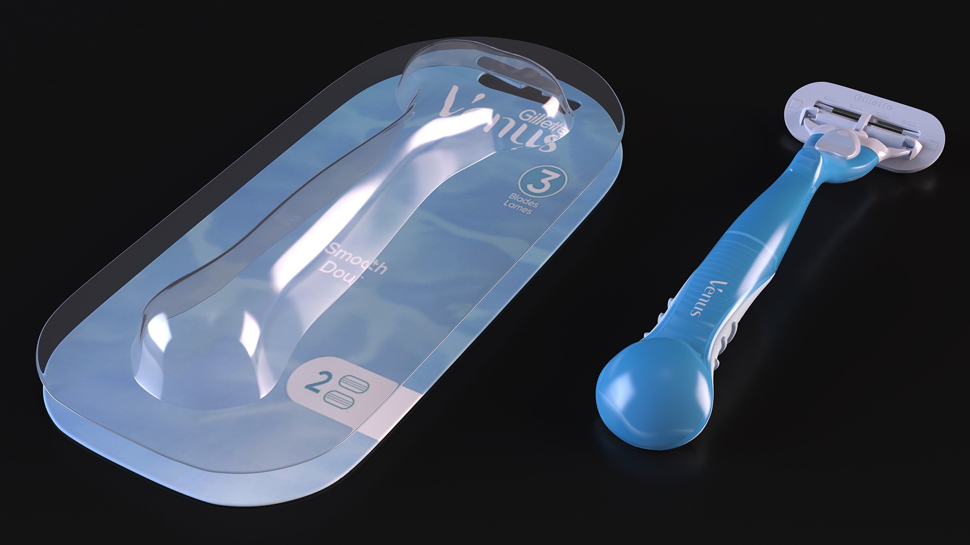 3D Razor Gillette Venus with Package - TurboSquid 2041639