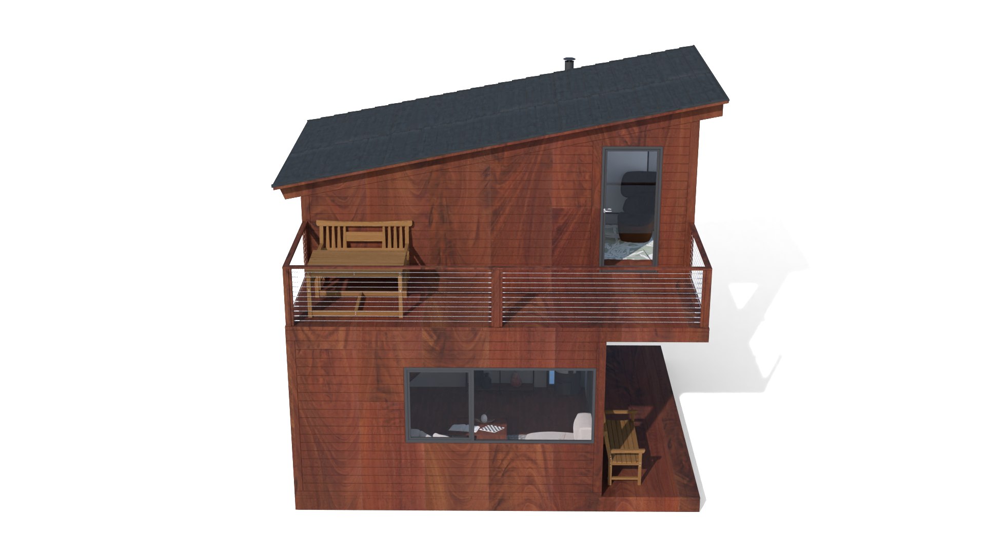 Beautiful Modern Panel House With Interior 3D Model - TurboSquid 2212970