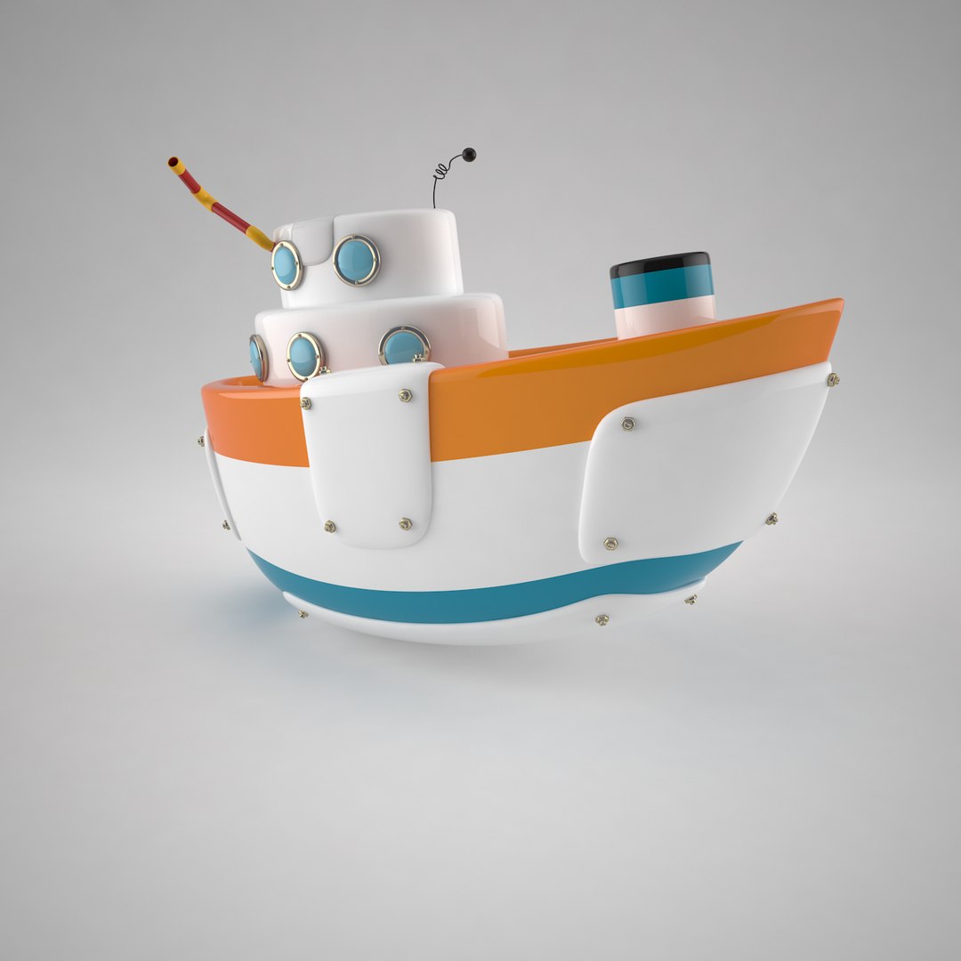 x cartoon boat