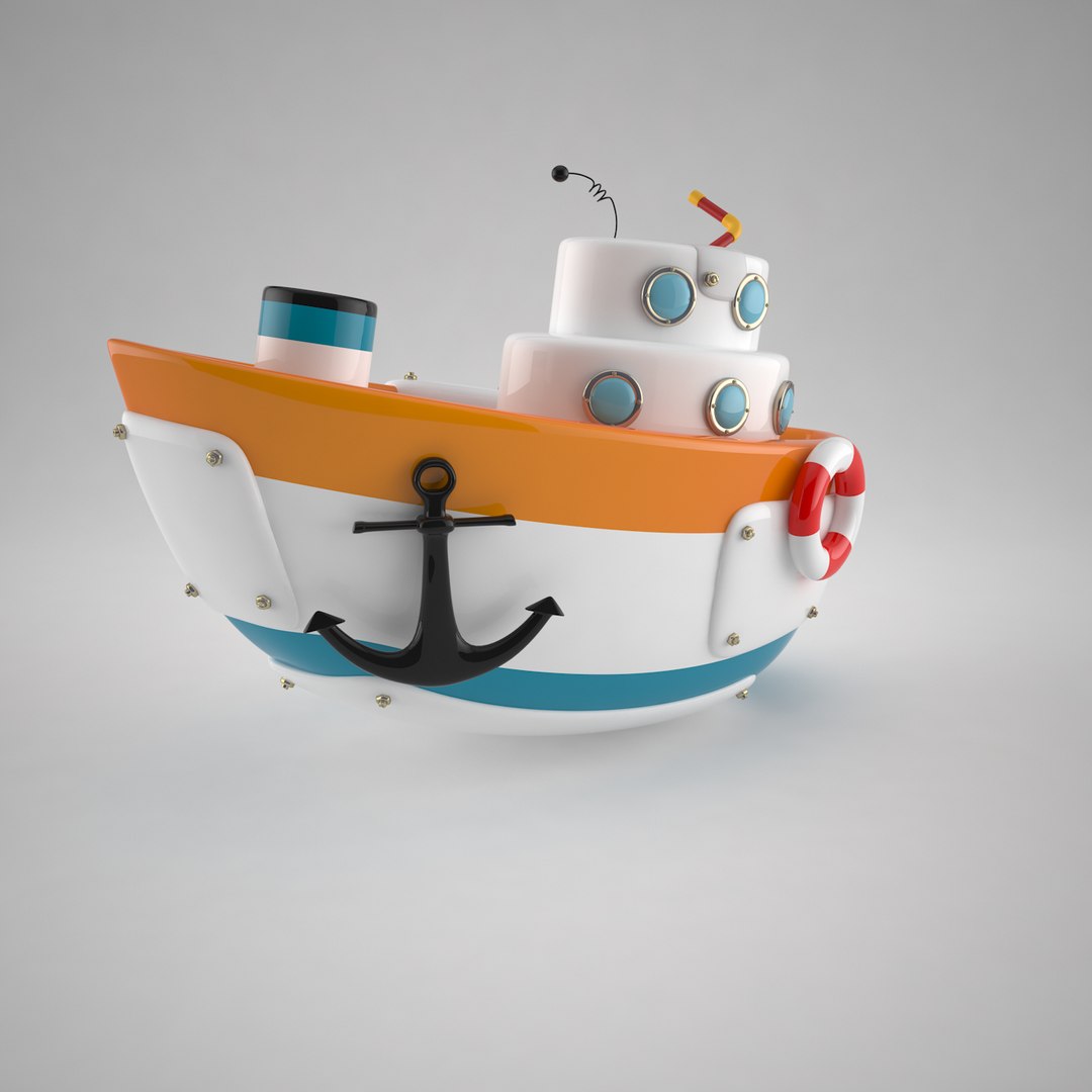 x cartoon boat