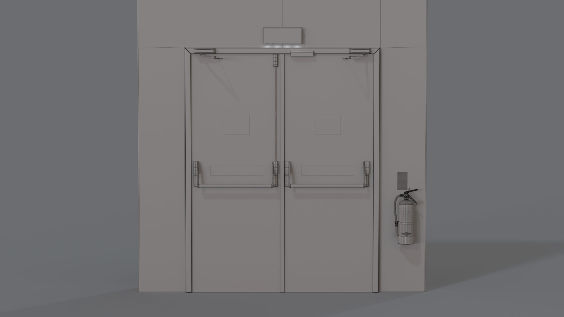 3D model Double Fire Exit Doors Red - TurboSquid 1830562