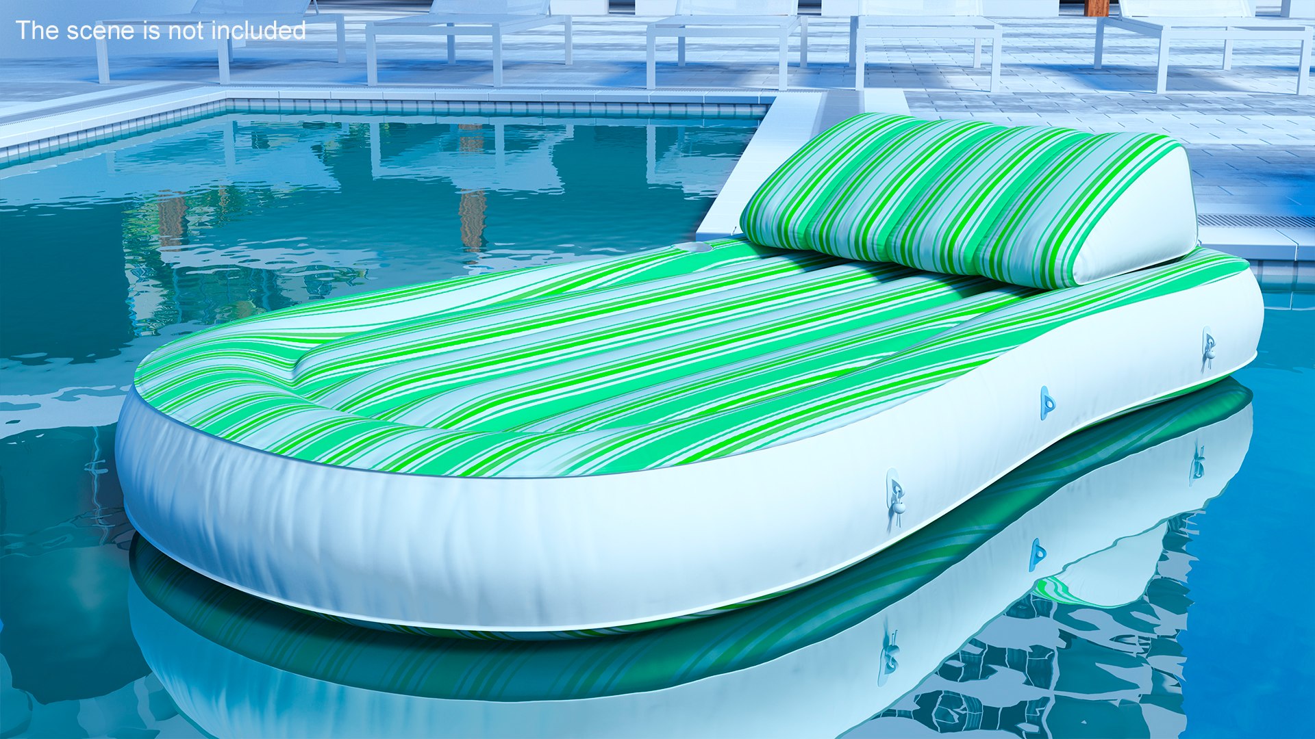 Inflatable Floating Lounge Raft With Built In Pillow 3D Model ...