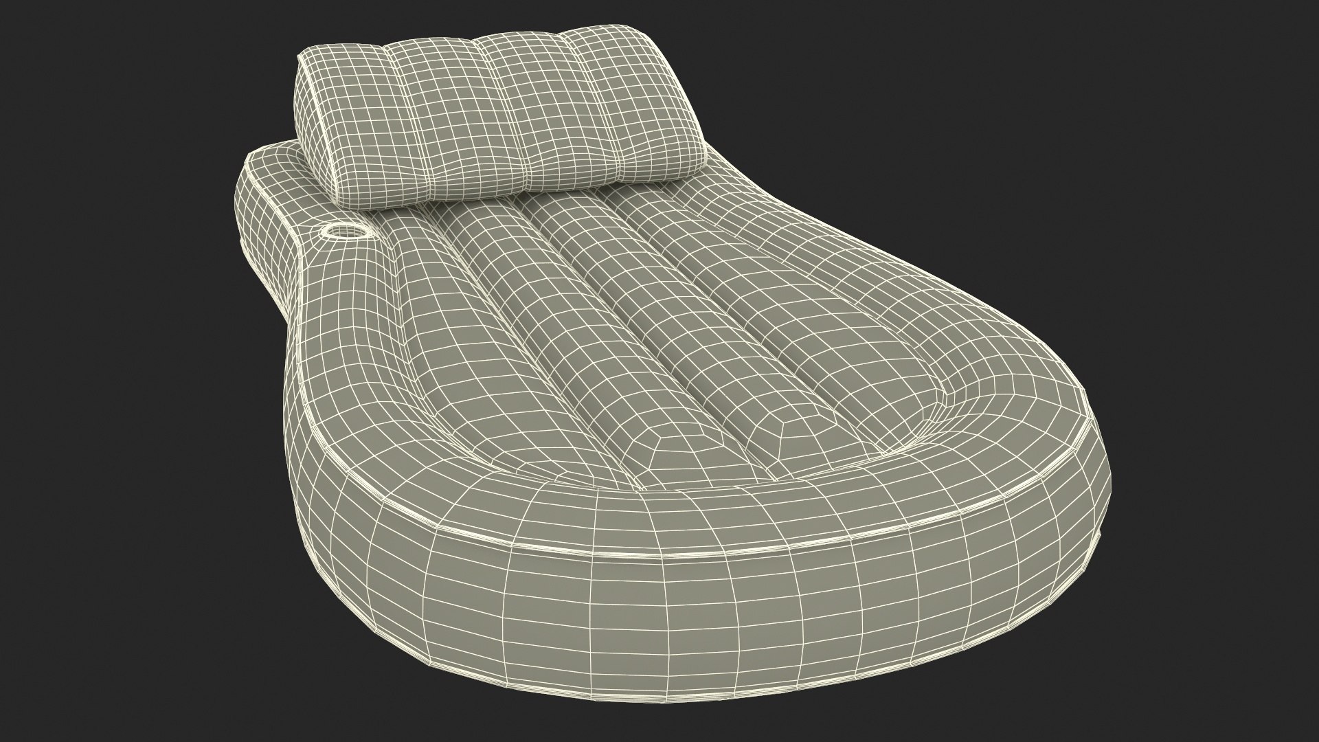 Inflatable Floating Lounge Raft With Built In Pillow 3D Model ...