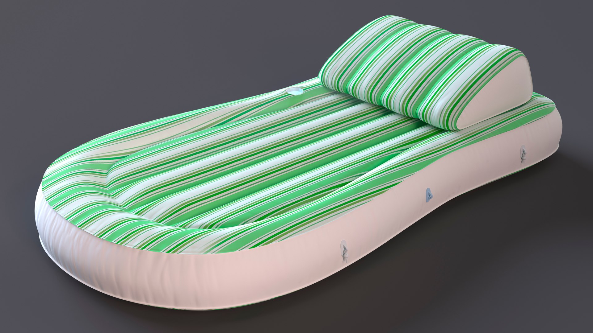 Inflatable Floating Lounge Raft With Built In Pillow 3D Model ...