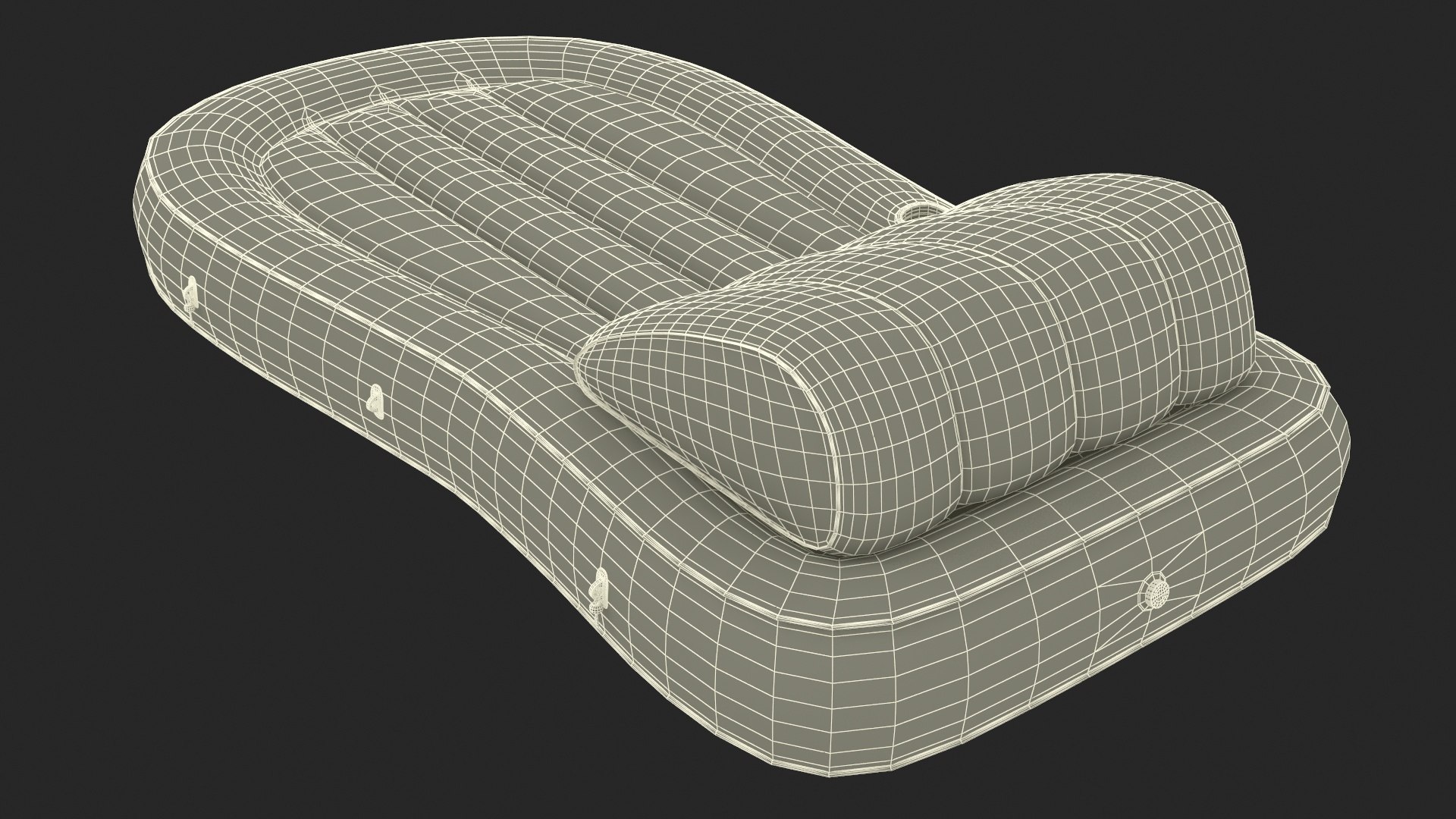 Inflatable Floating Lounge Raft With Built In Pillow 3D Model ...