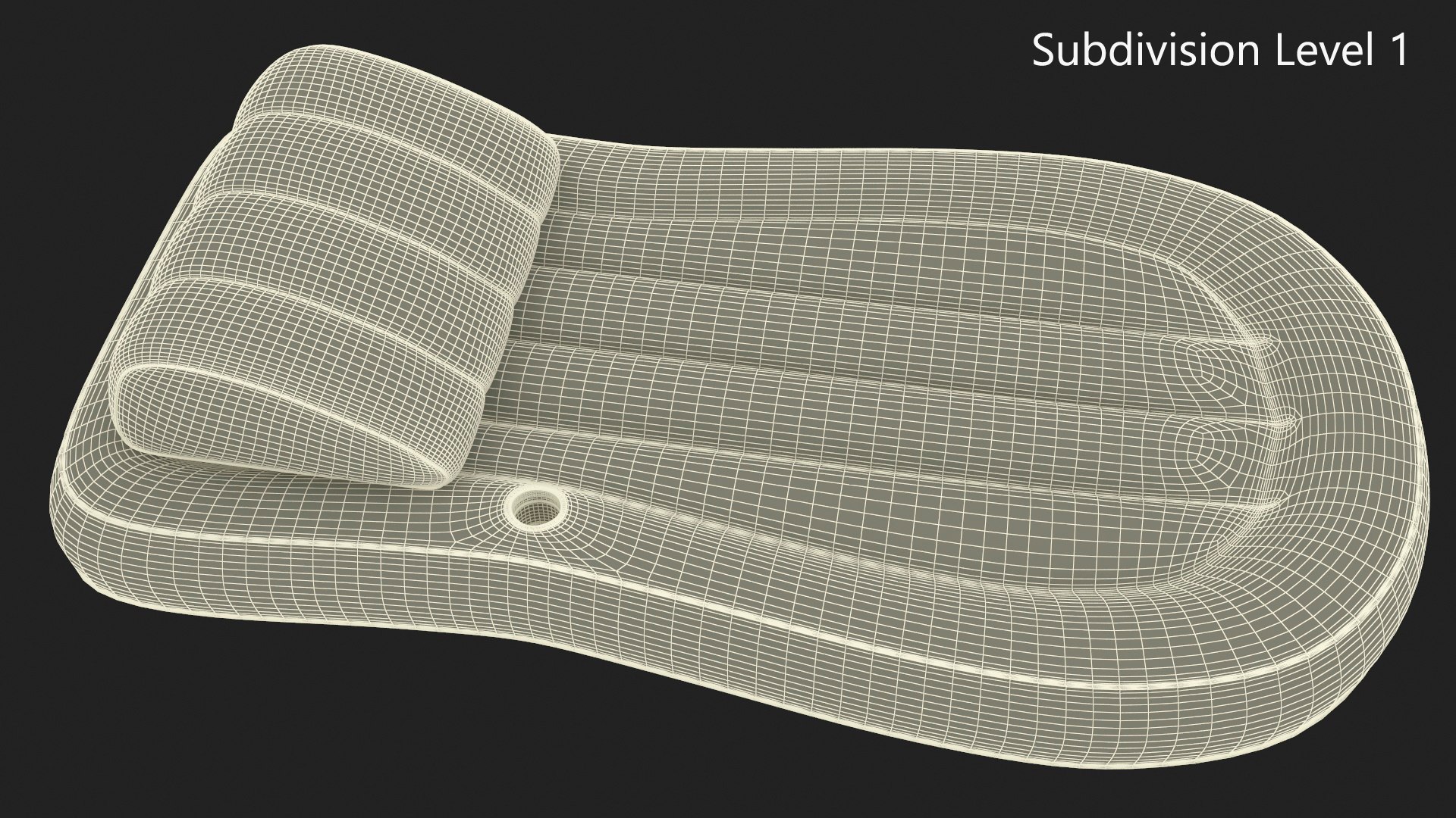 Inflatable Floating Lounge Raft With Built In Pillow 3D Model ...