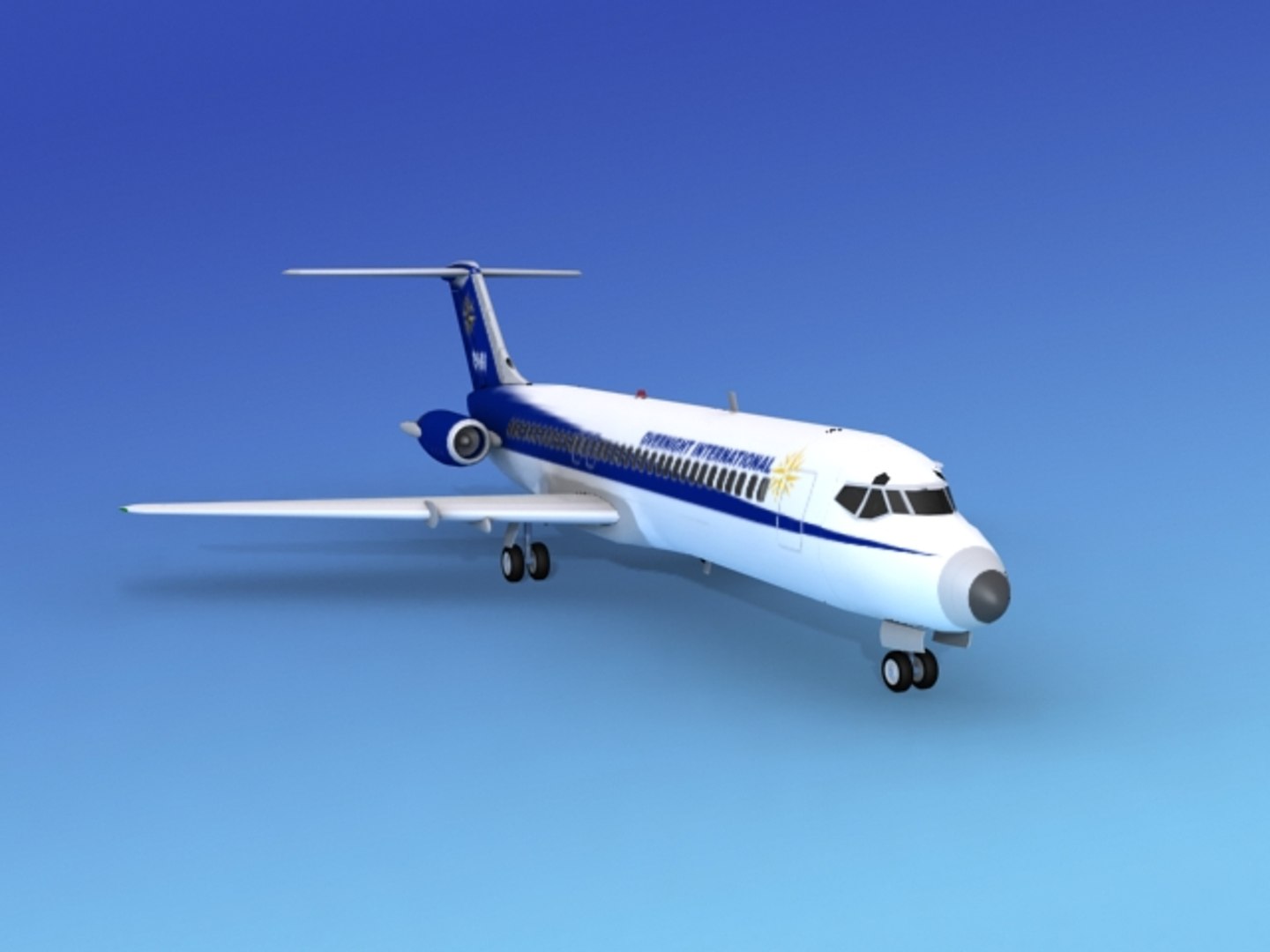 3d dc-9 commercial airliner model