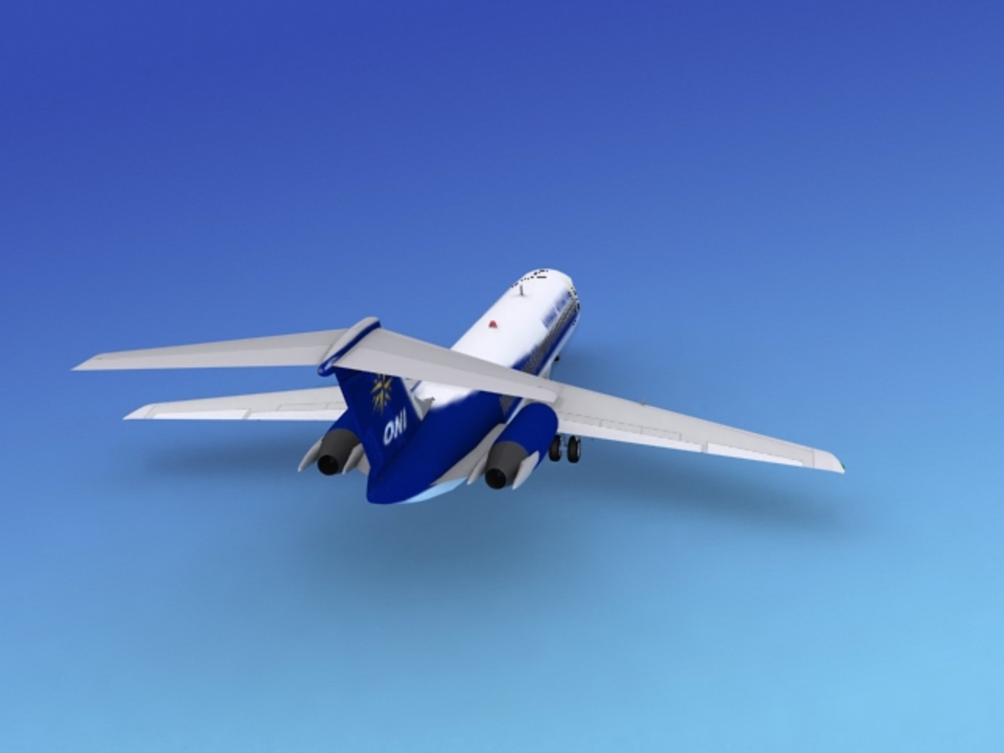 3d dc-9 commercial airliner model