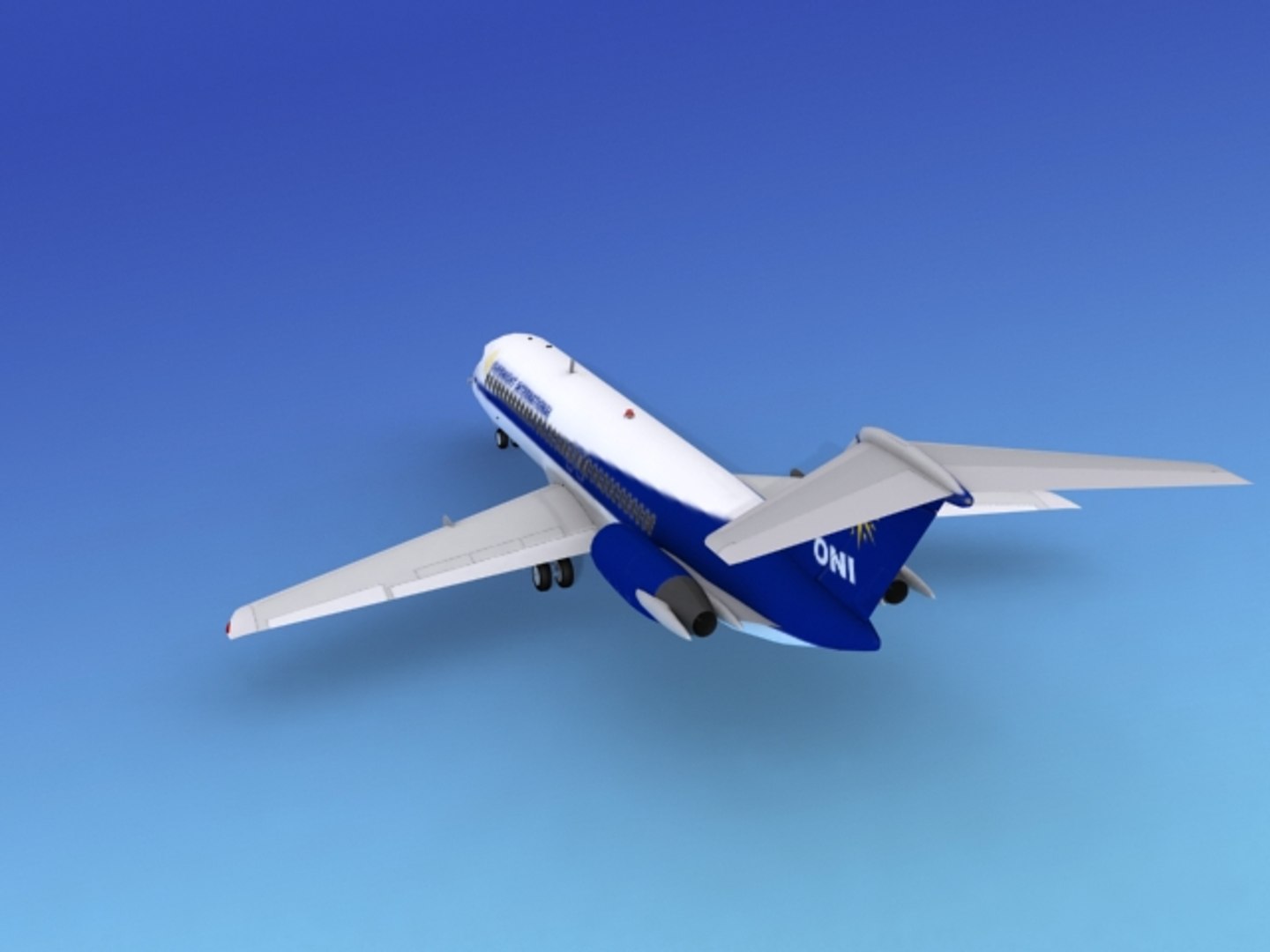 3d dc-9 commercial airliner model