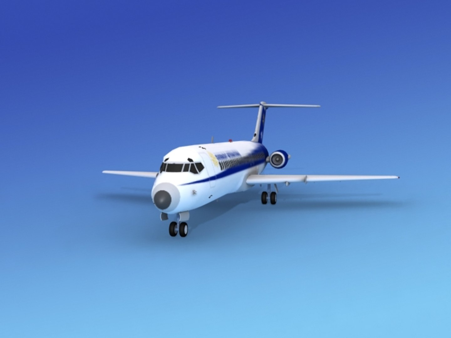 3d dc-9 commercial airliner model