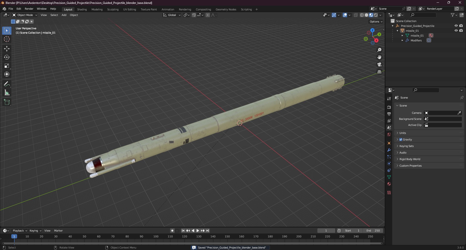 Precision Guided Projectile 3D Model - TurboSquid 2366295