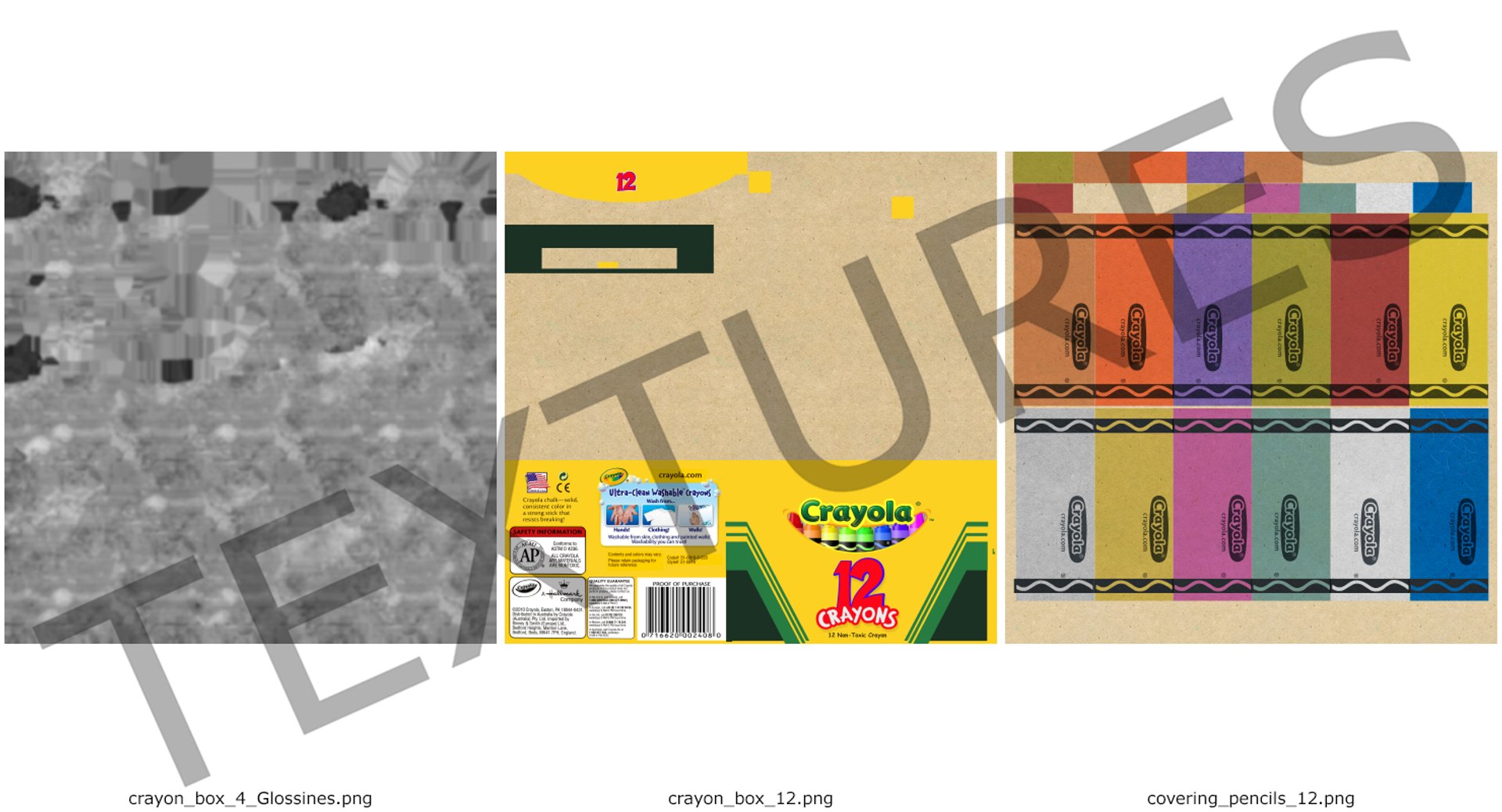 Opened crayons box 12 model - TurboSquid 1287534