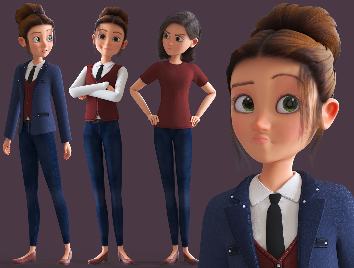 3D CARTOON MOTHER 3 - Rigged WOMAN model - TurboSquid 1997228