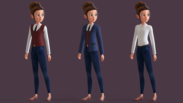 modelo 3d CARTOON MOTHER 3 - MUJER Rigged - TurboSquid 1997228