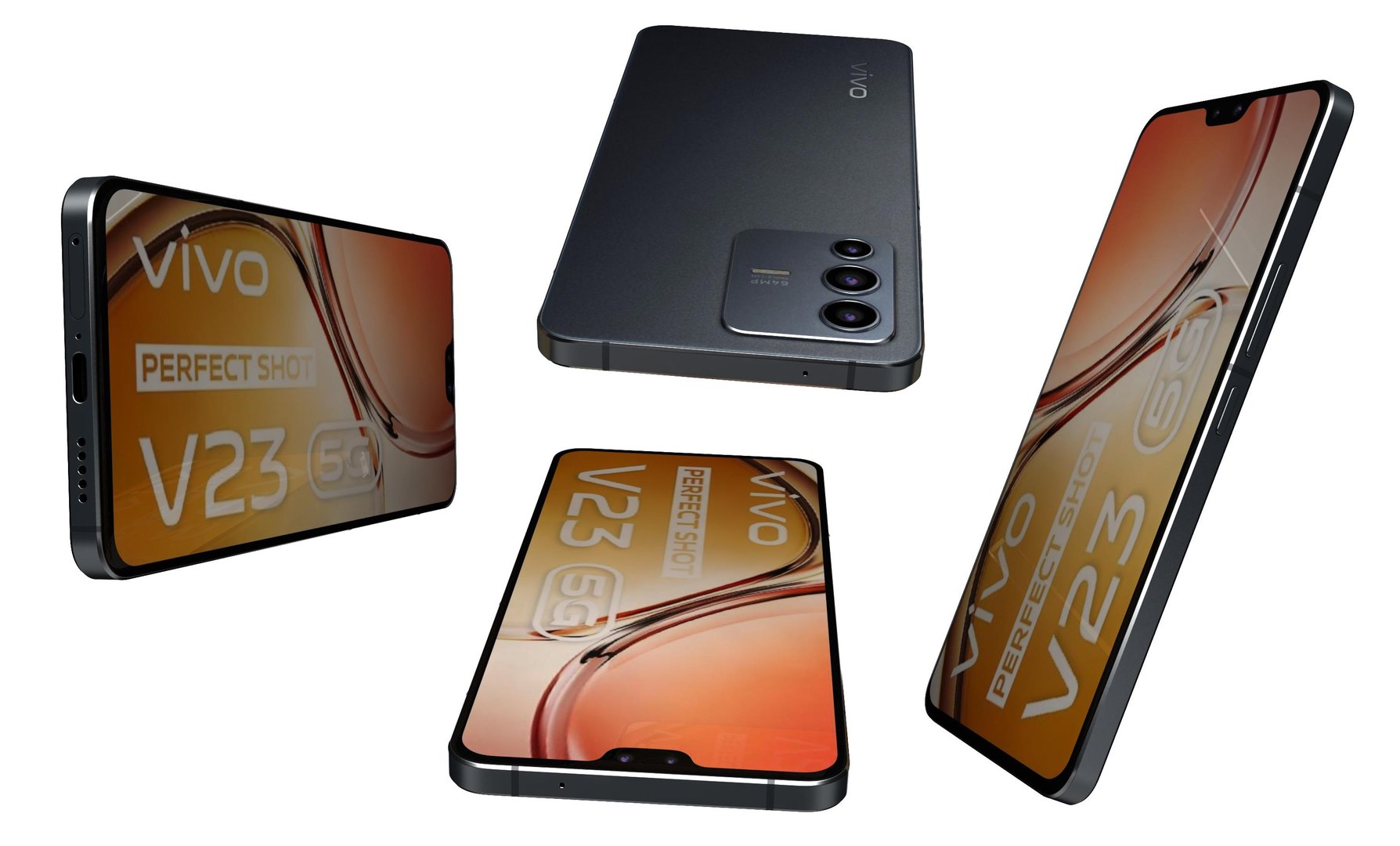 3D Vivo V23 5G Black Model - TurboSquid 1985893