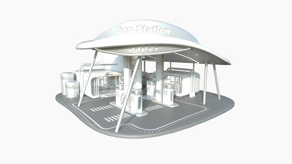 3D SciFi Gas Station A02 White Gray - Sci Fi Exterior Design ...