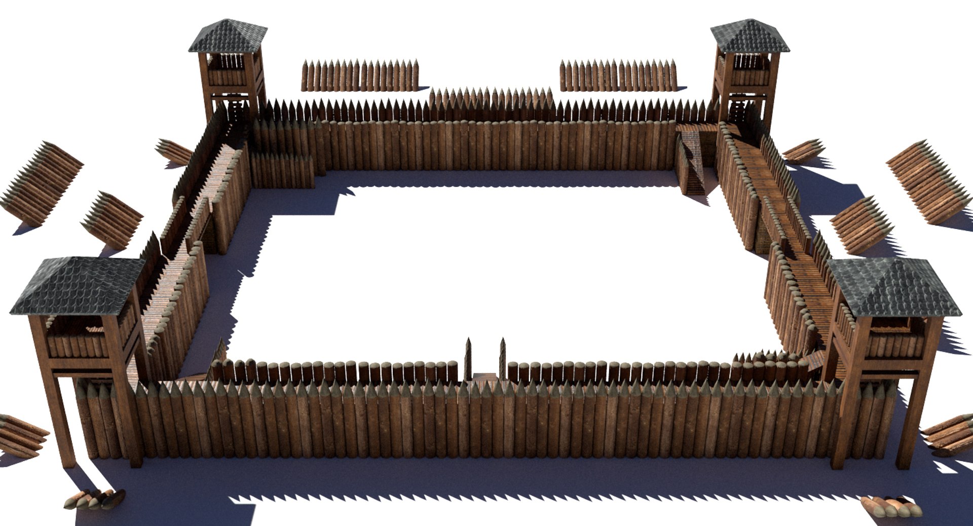 3D Modular Fort Fortress Model - TurboSquid 1416068