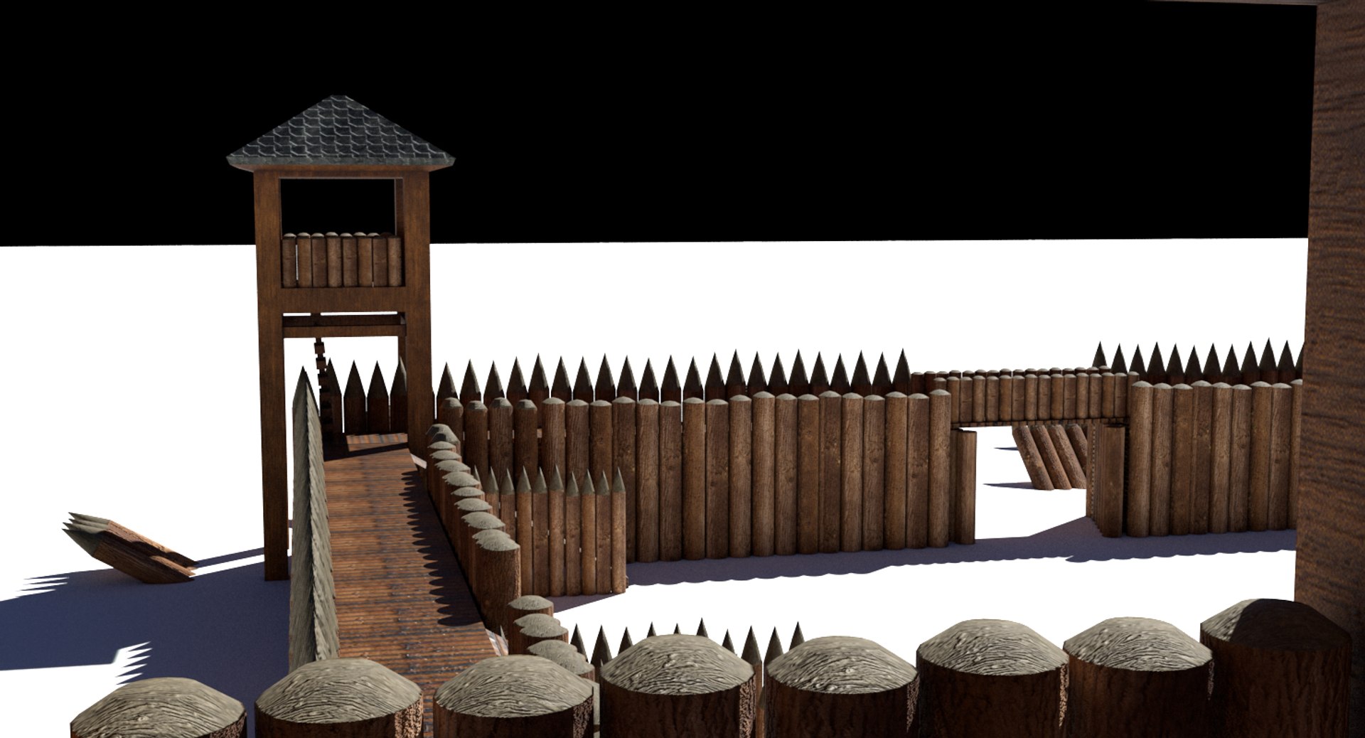 3D Modular Fort Fortress Model - TurboSquid 1416068