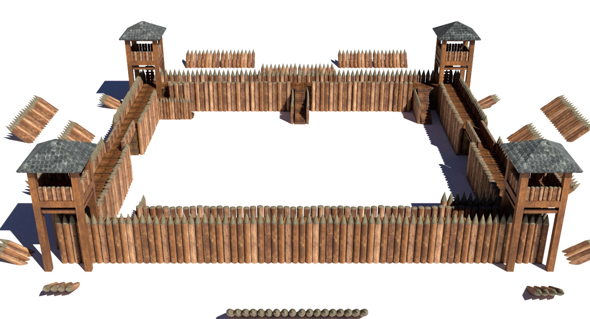 3D Modular Fort Fortress Model - TurboSquid 1416068