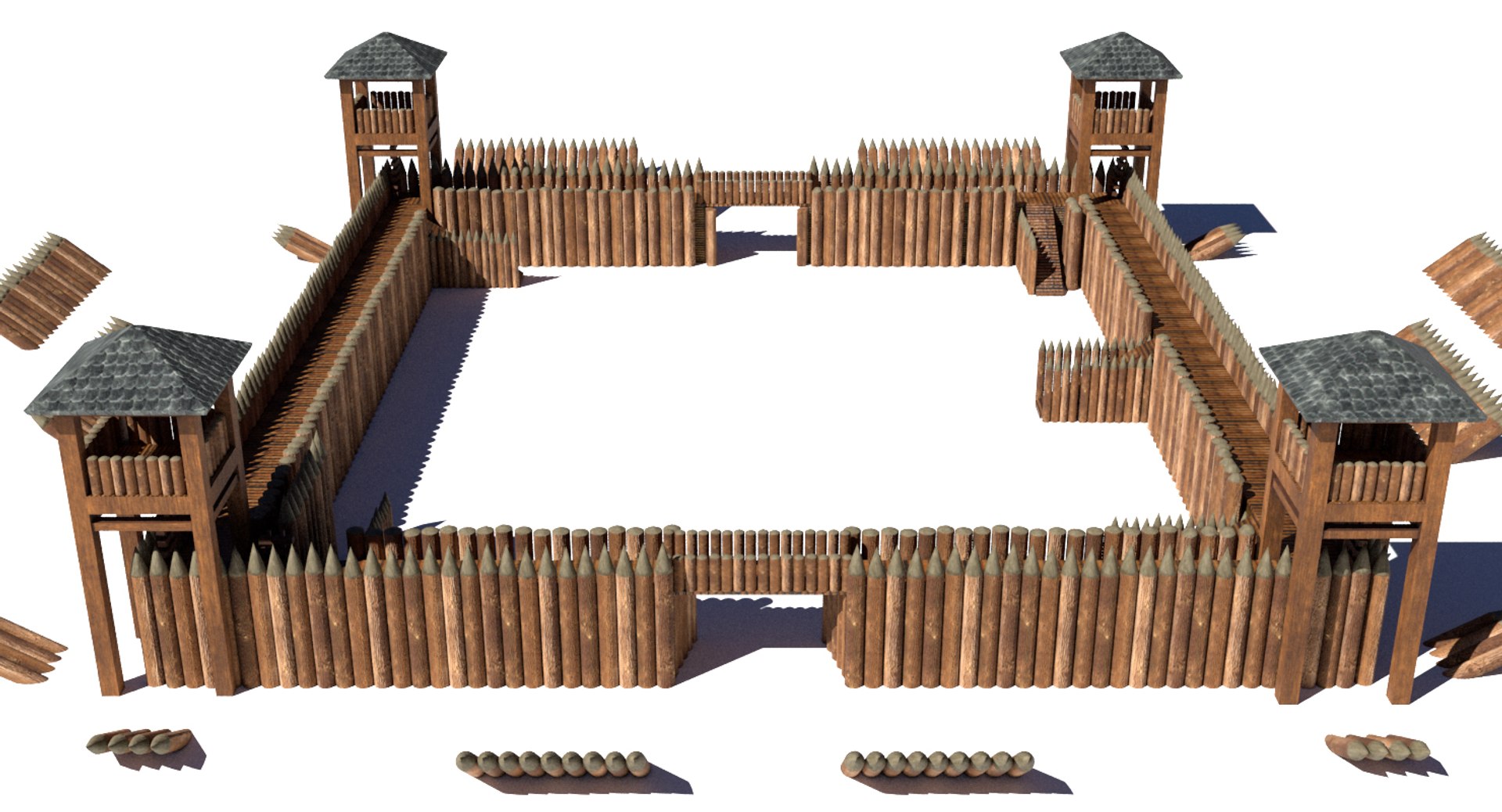 3D Modular Fort Fortress Model - TurboSquid 1416068