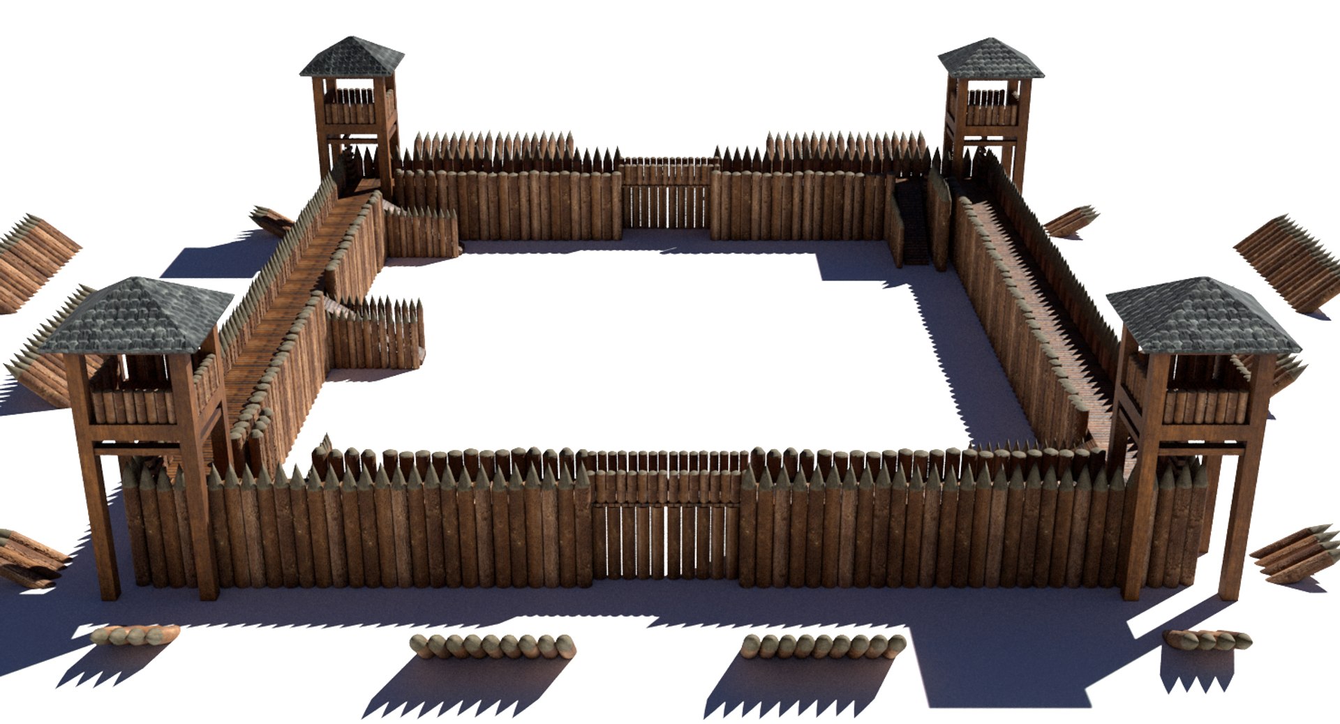 3D Modular Fort Fortress Model - TurboSquid 1416068