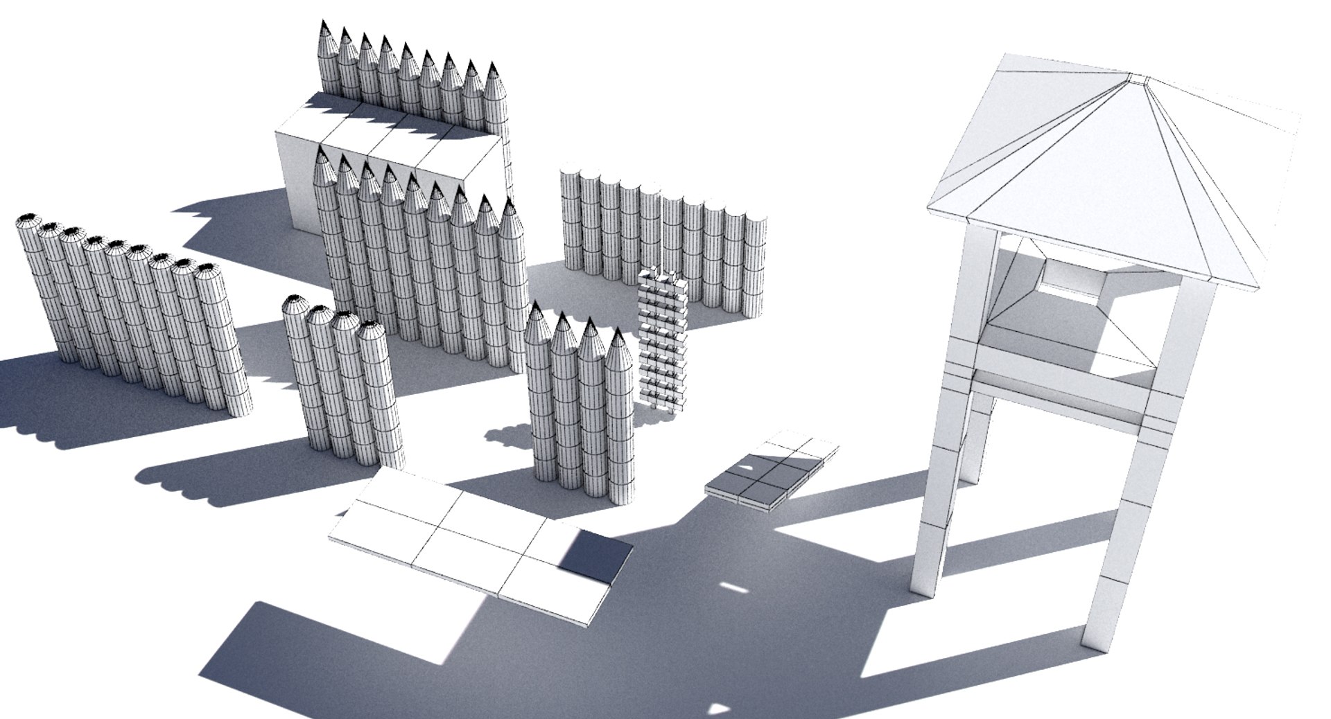 3D Modular Fort Fortress Model - TurboSquid 1416068
