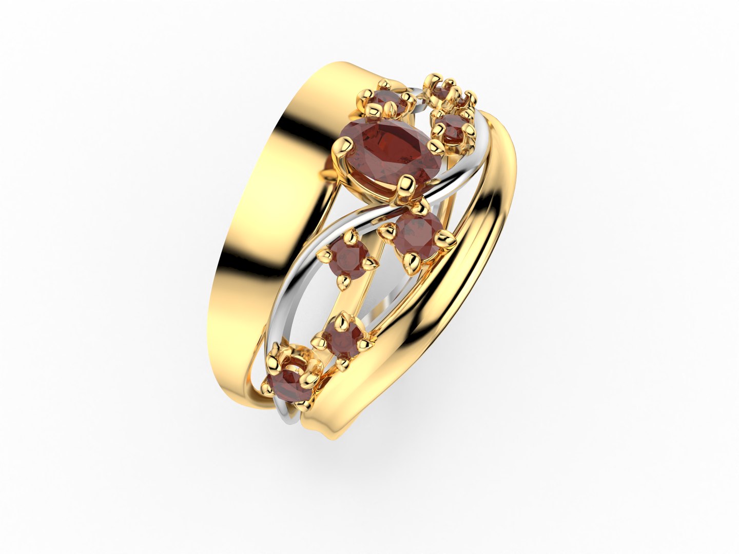 Wavy Twisty Diamond Ring 3D Model - TurboSquid 2314635