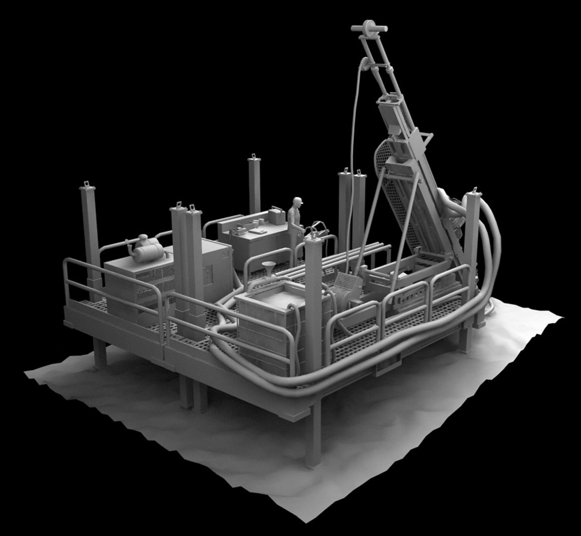 Mining Drill 3d Model
