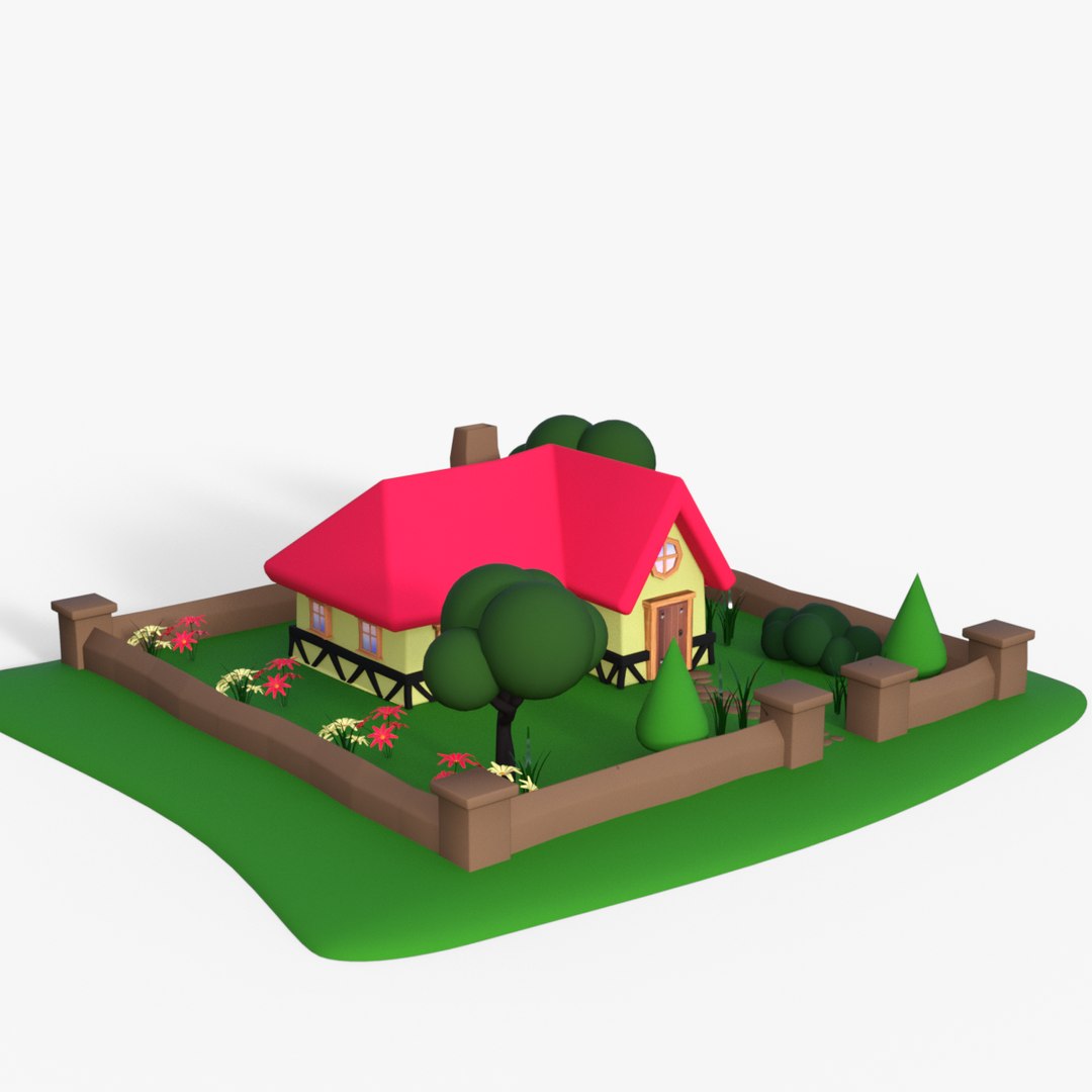 Cartoon House 3D Model - TurboSquid 1964600