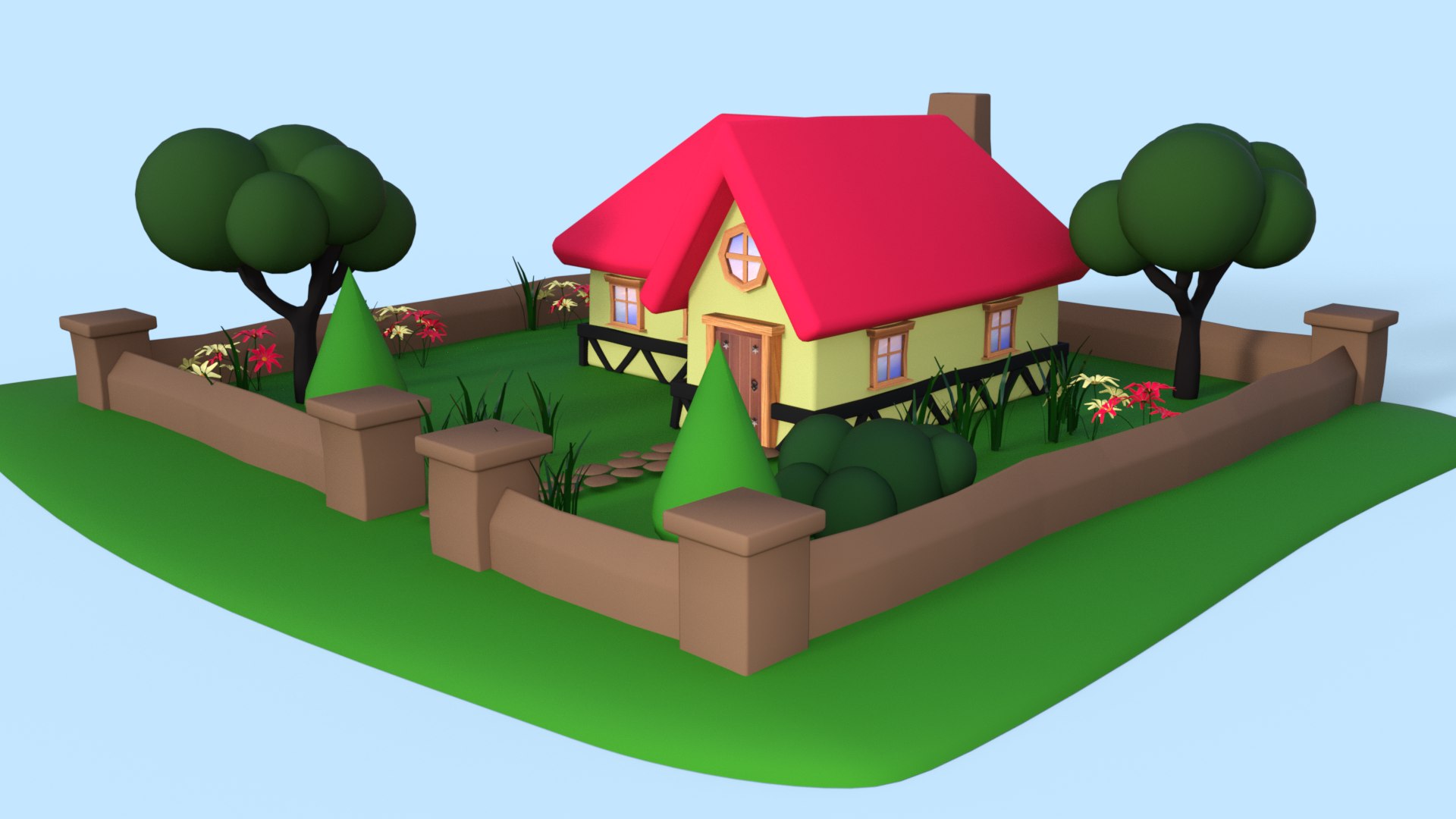 Cartoon House 3D Model - TurboSquid 1964600