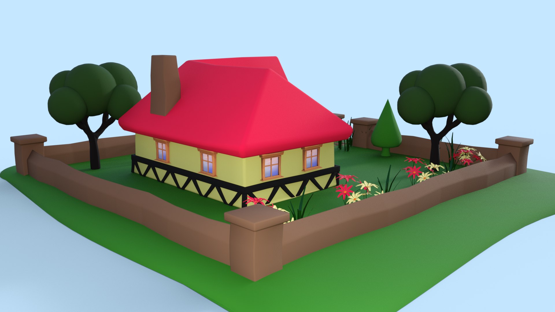 Cartoon House 3D Model - TurboSquid 1964600
