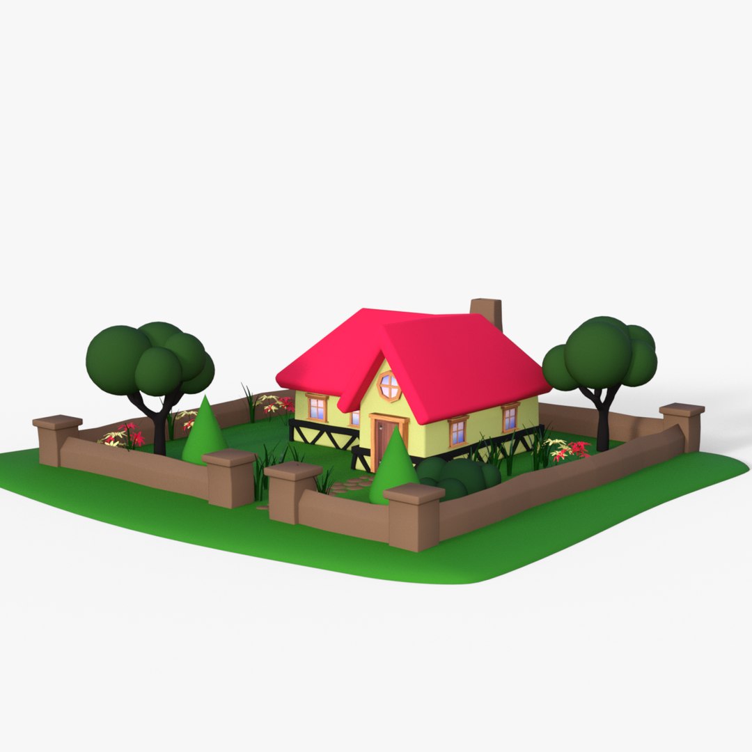 Cartoon House 3D Model - TurboSquid 1964600