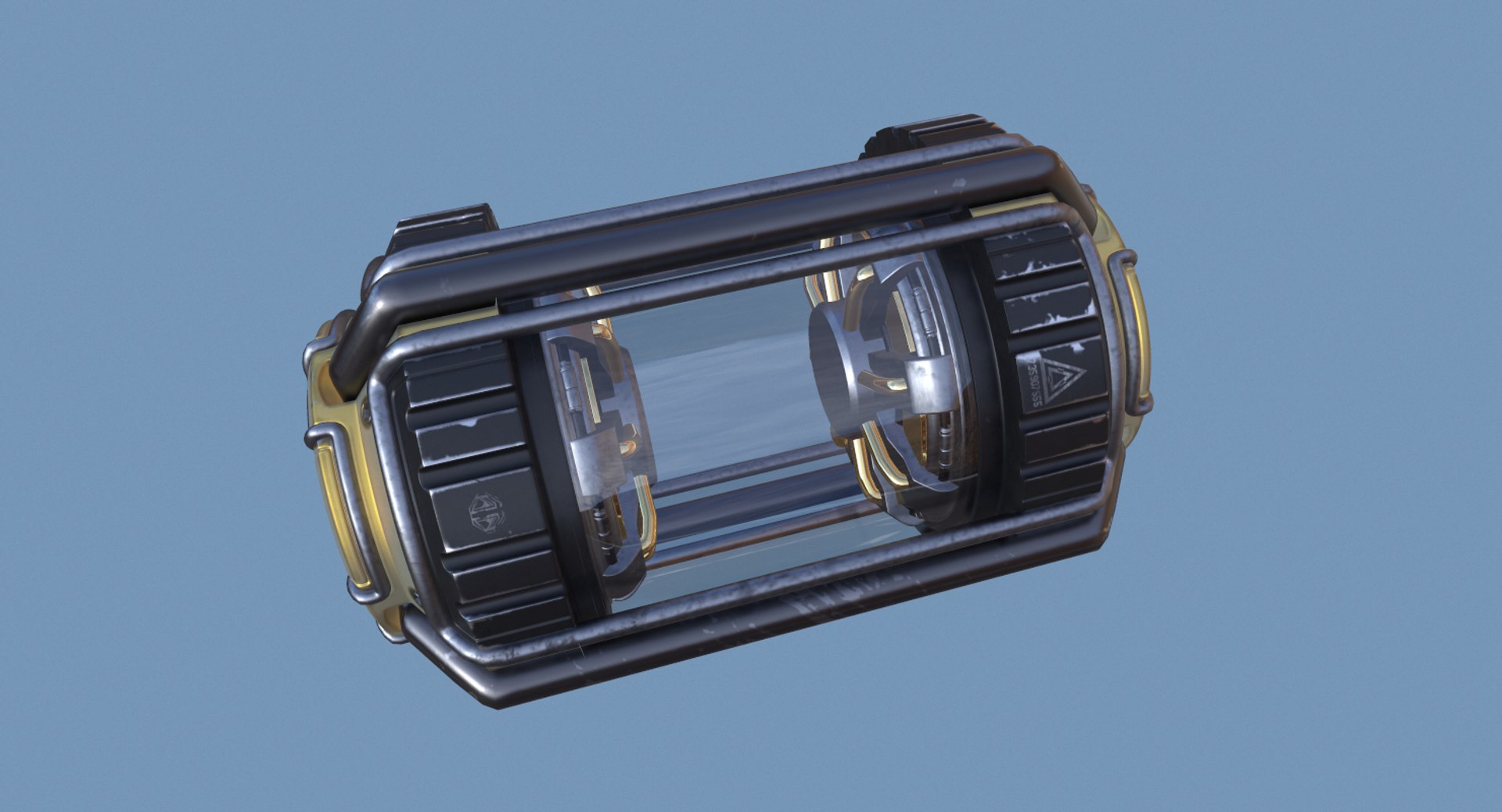 3d sci-fi antimatter container model