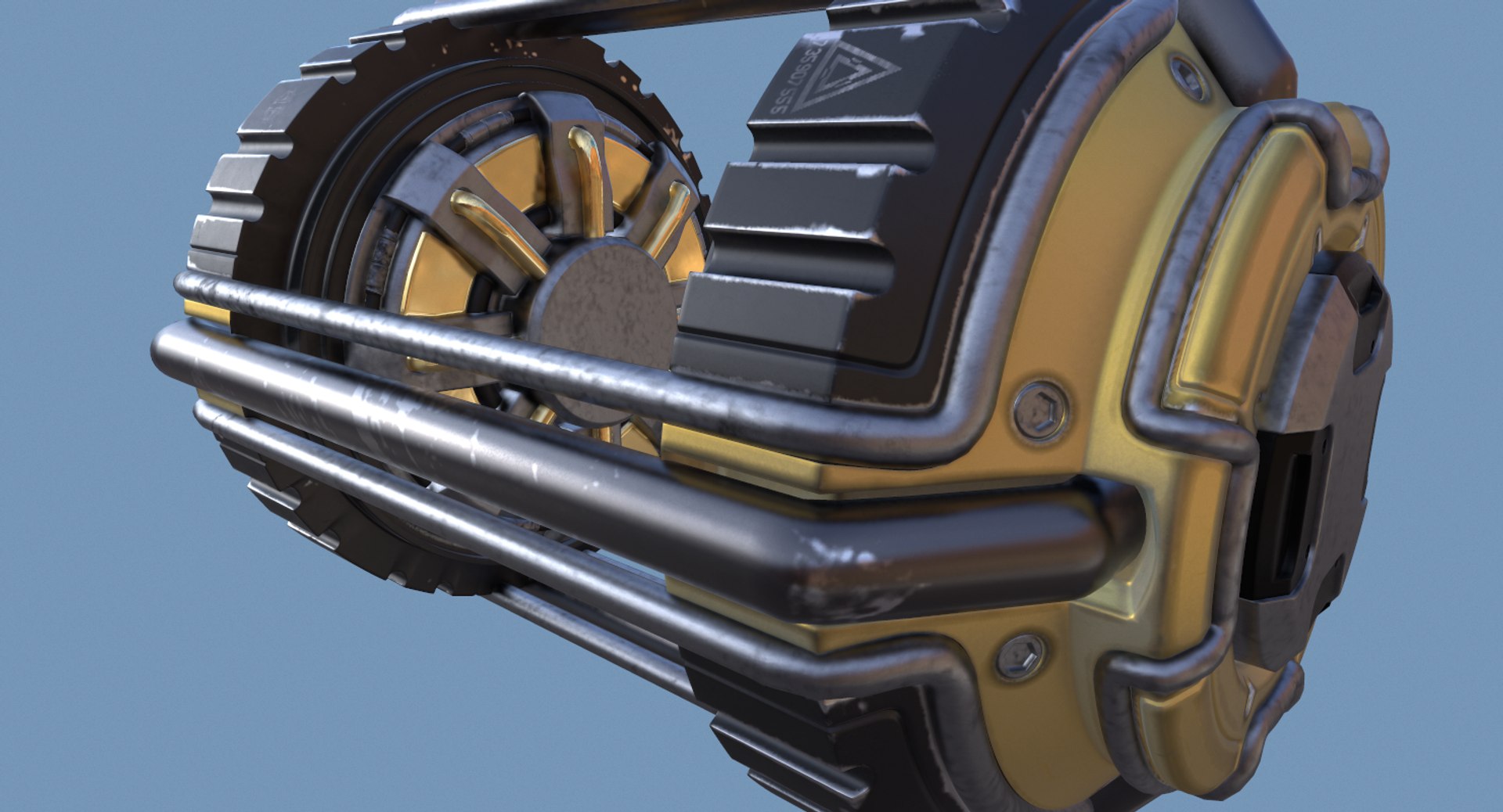 3d sci-fi antimatter container model