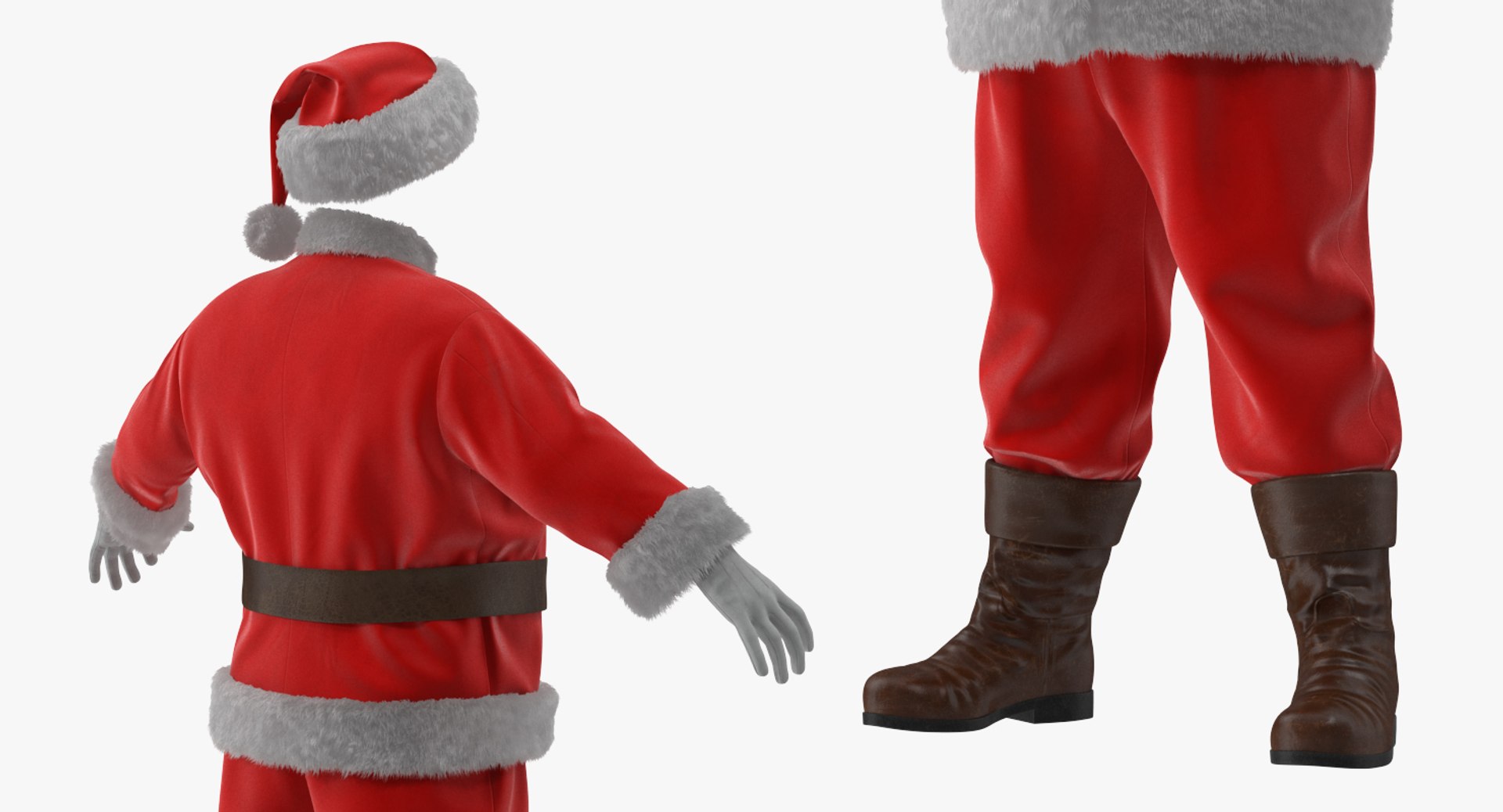 Santa Claus Costume Fur 3D Model - TurboSquid 1216899