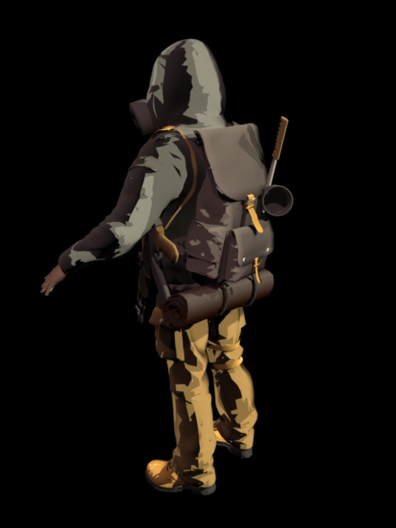 3d Model Post-apocalyptic Wanderer