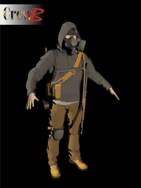 3d model post-apocalyptic wanderer