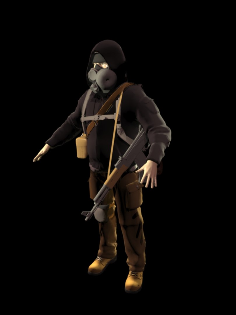 3d Model Post-apocalyptic Wanderer