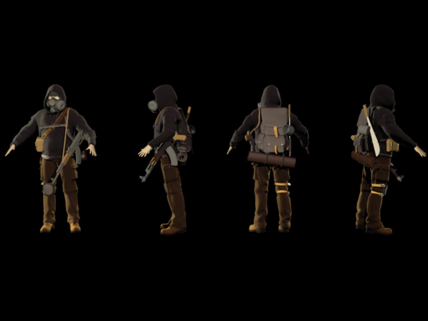 3d Model Post-apocalyptic Wanderer