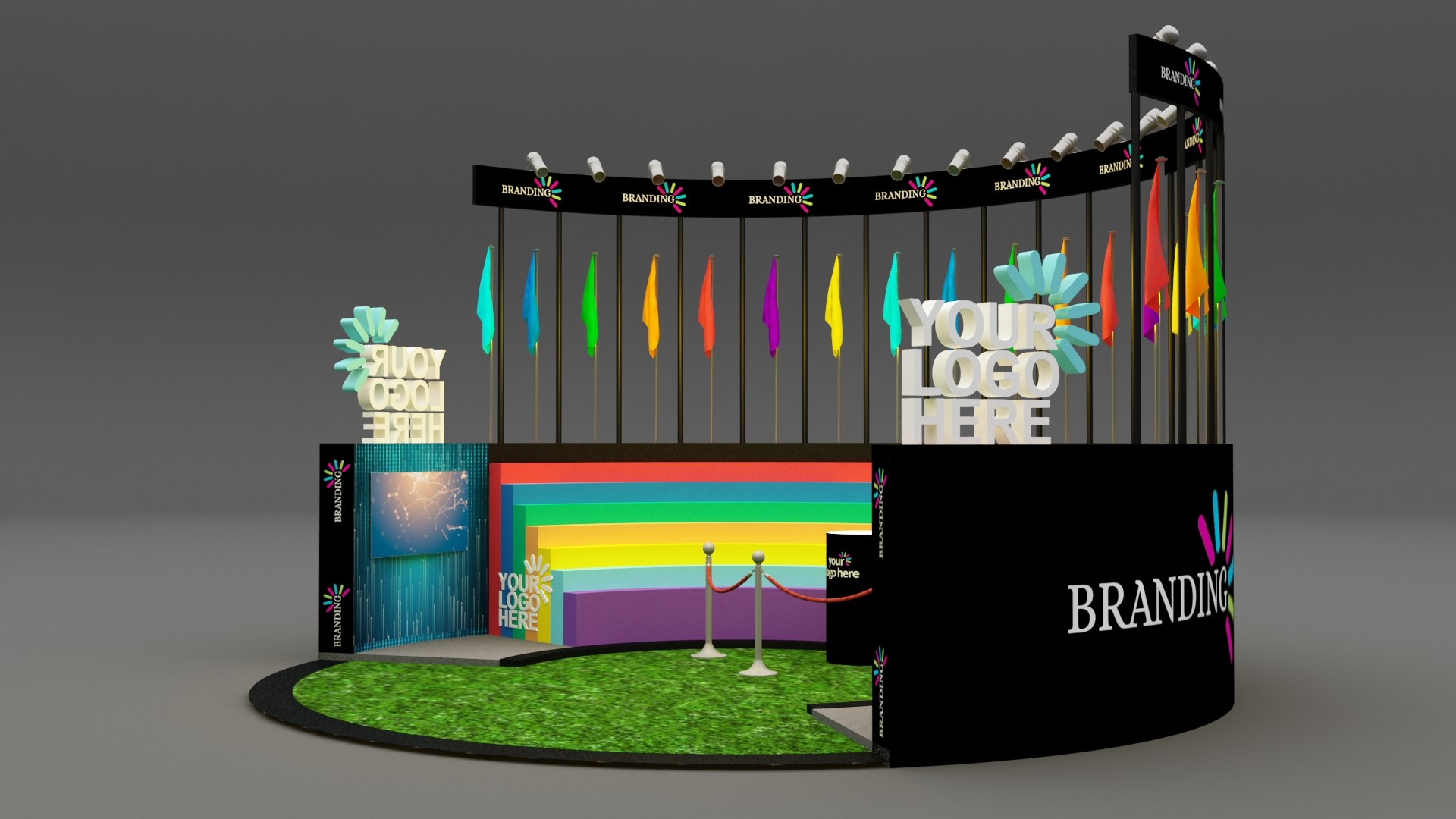 3D Circle Stall model - TurboSquid 1916176