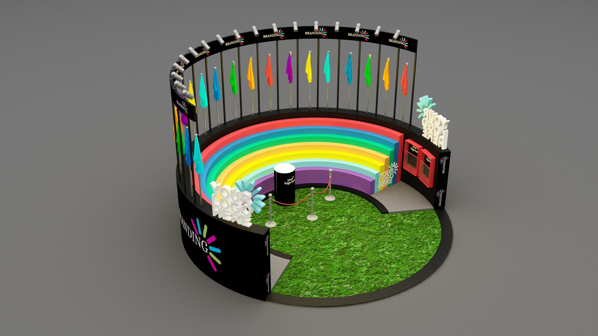 3D Circle Stall model - TurboSquid 1916176