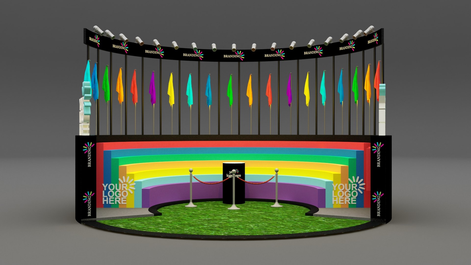 3D Circle Stall model - TurboSquid 1916176