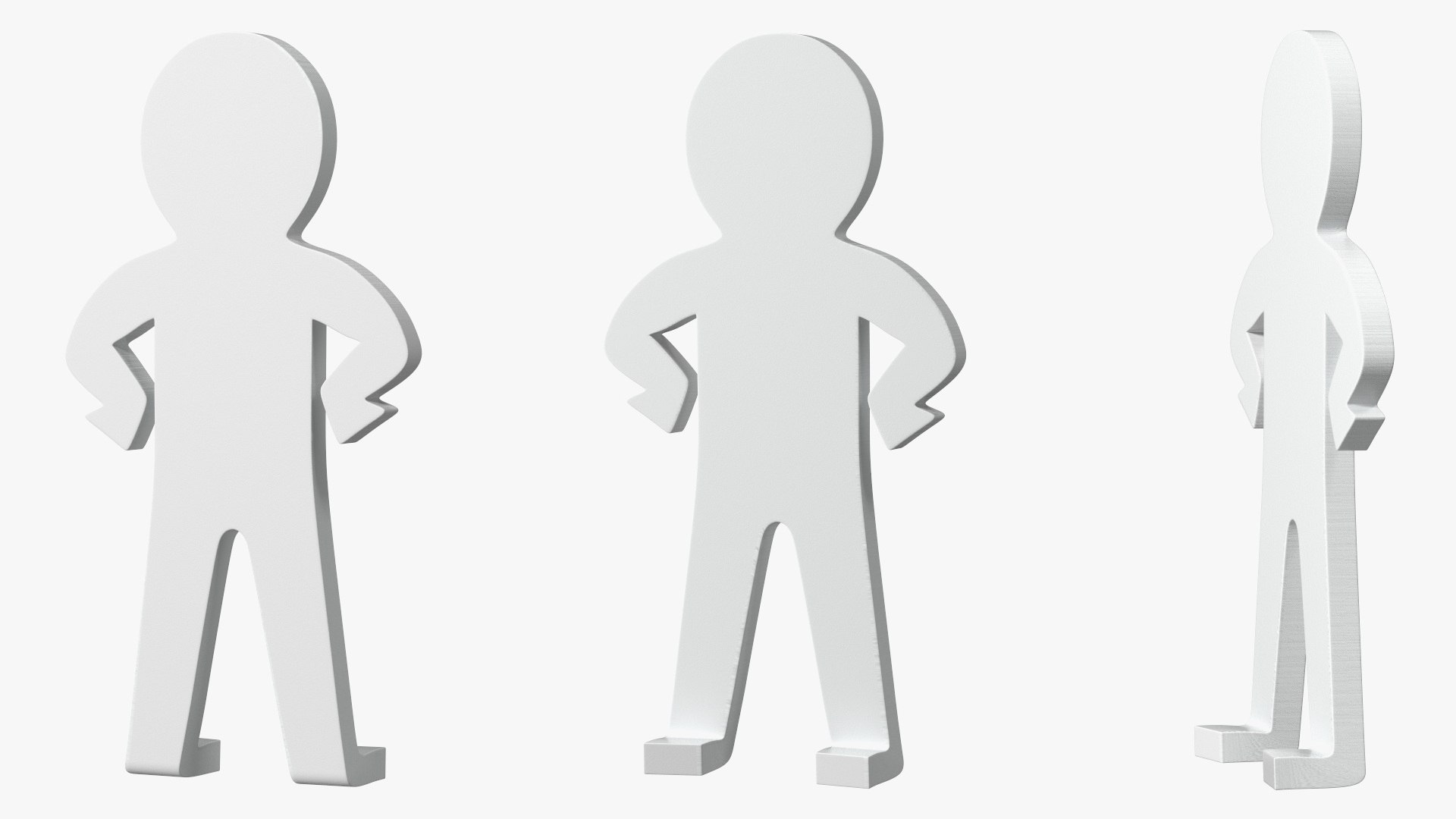 Plastic Stickman Confident Pose White 3D - TurboSquid 2104631