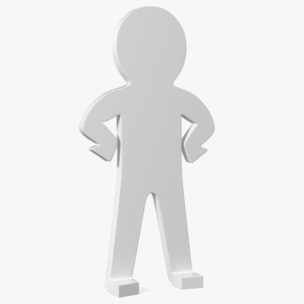 modelo 3d Plastic Stickman Confident Pose White - TurboSquid 2104631