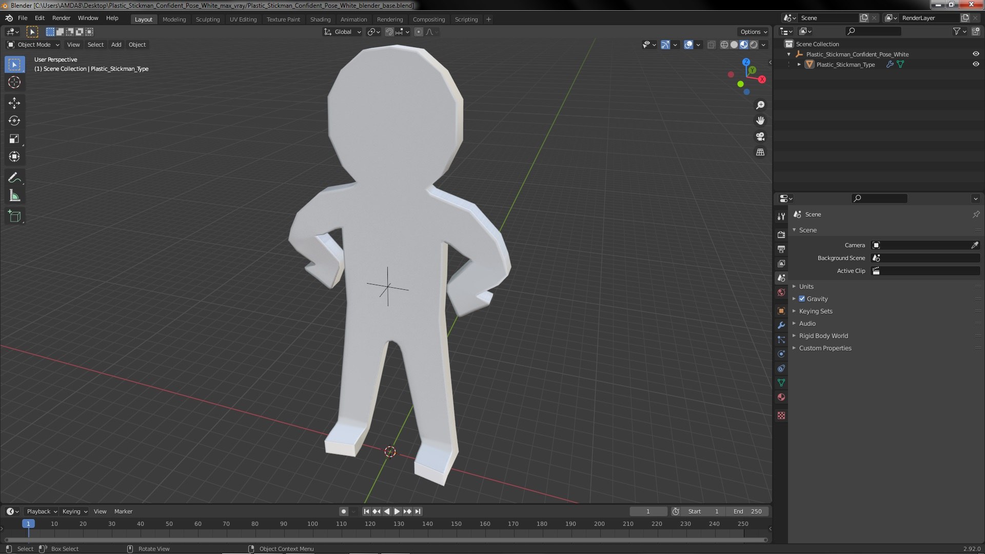 Plastic Stickman Confident Pose White 3D - TurboSquid 2104631