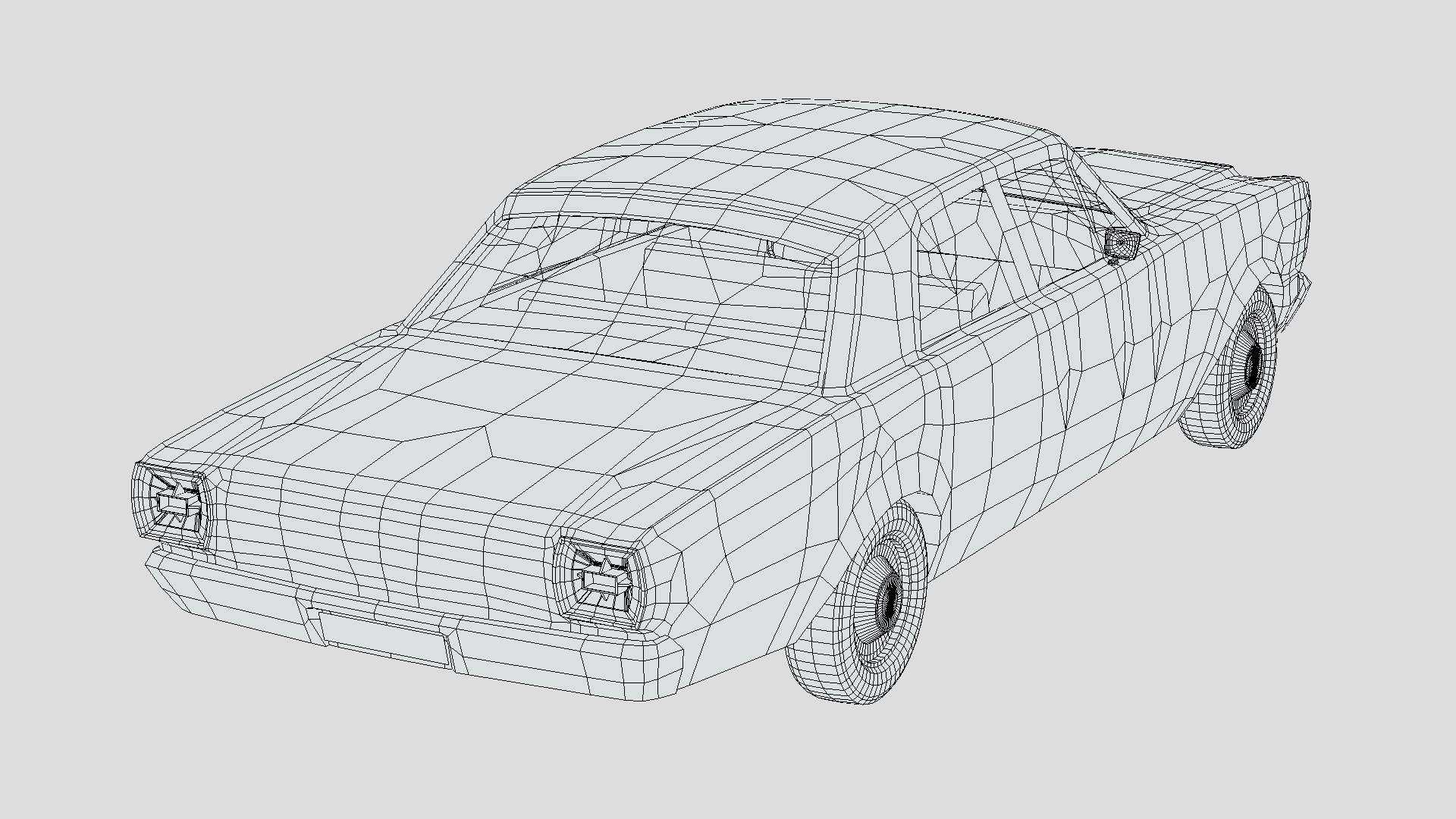 Low Poly Car - Ford Galaxie Sedan 1966 3D Model - TurboSquid 2087495